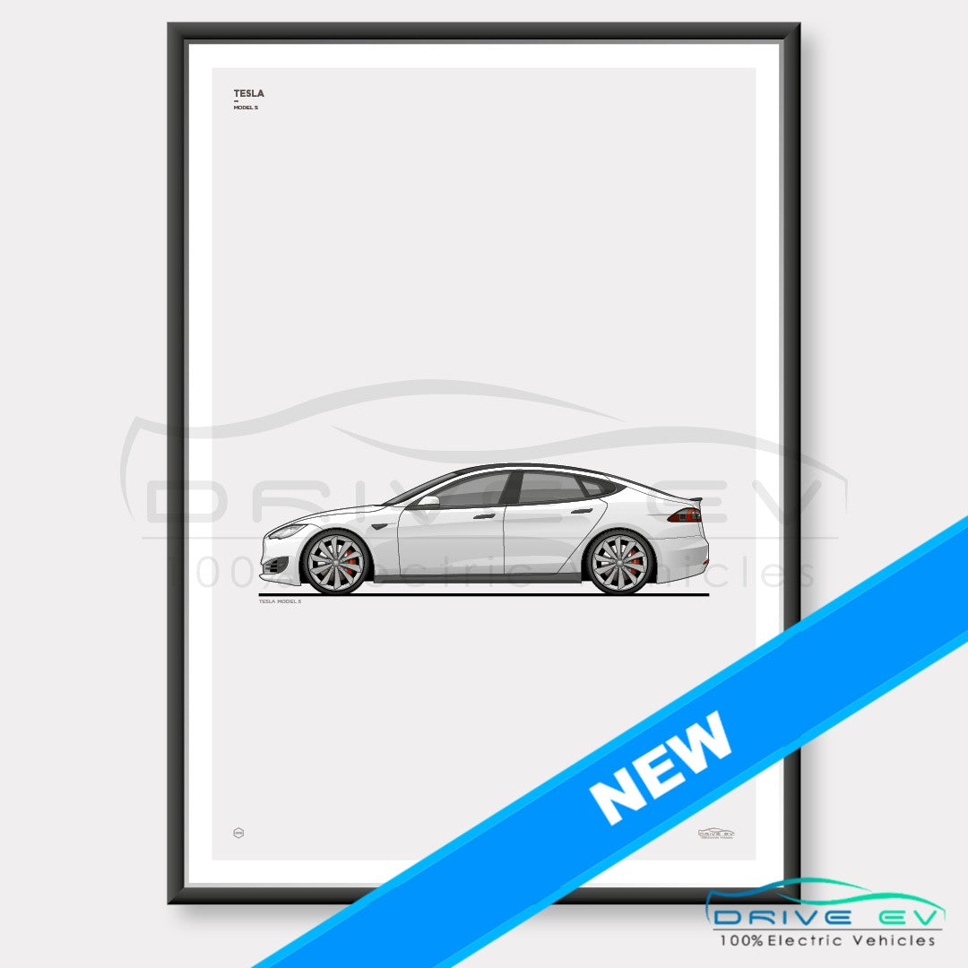Tesla Model S Facelift Car Poster – Drive EV