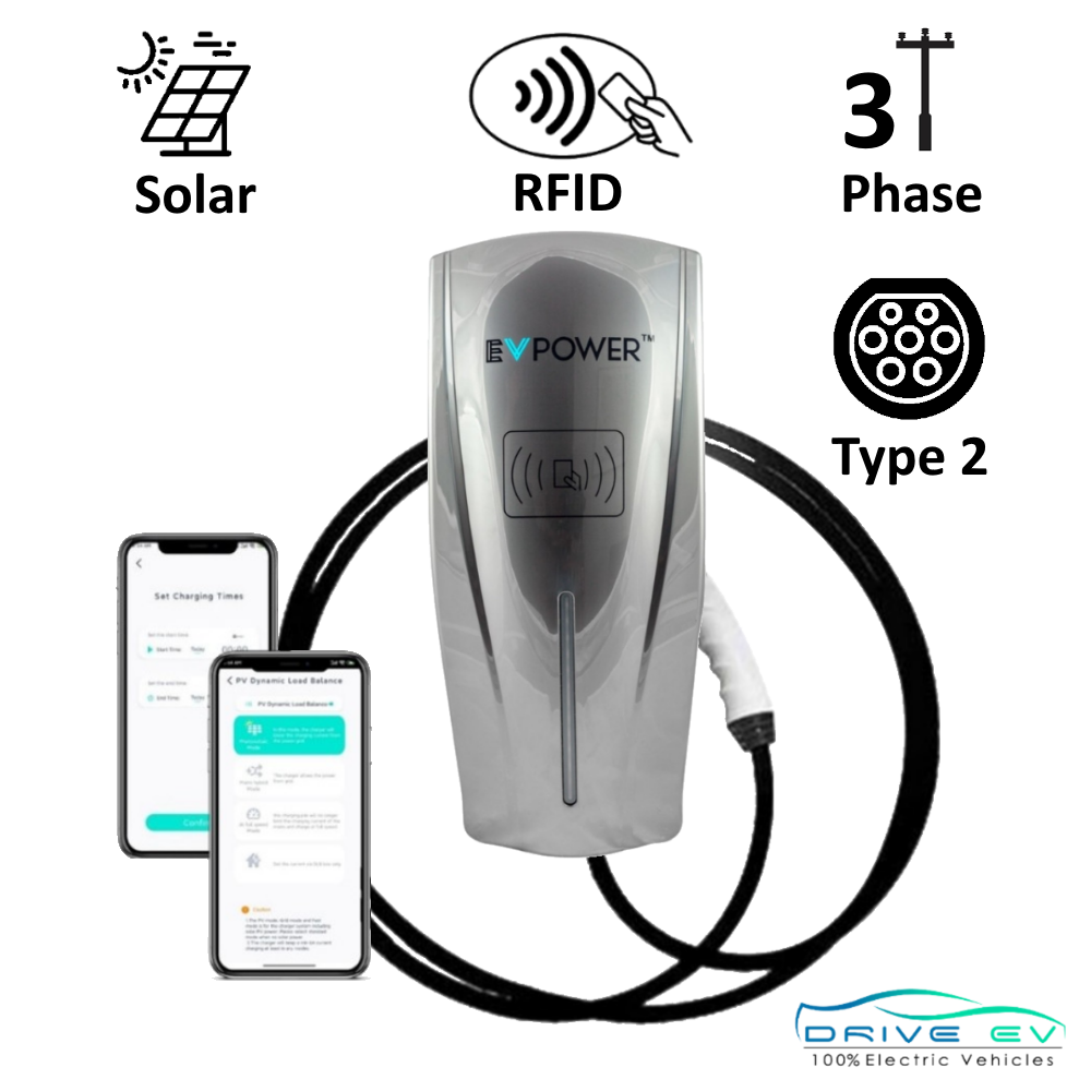 EV Power 22kW 32A Tethered Three Phase – Drive EV